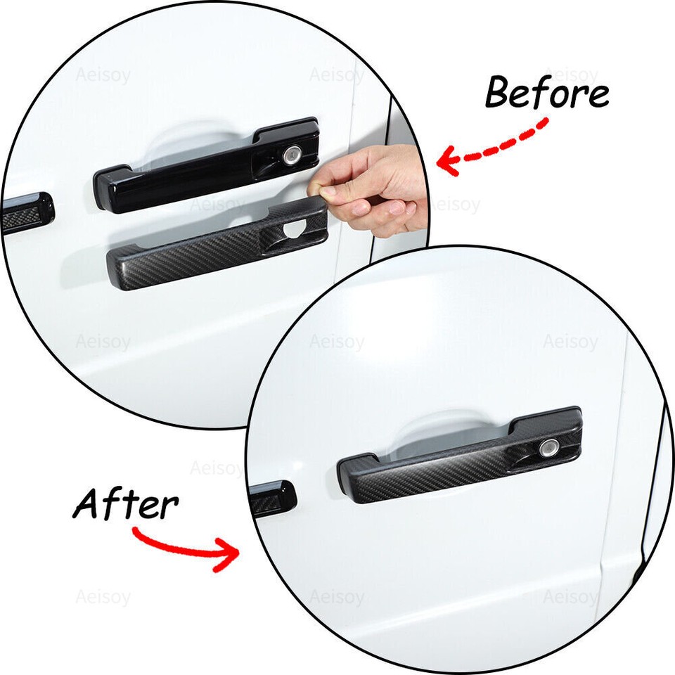 Carbon Matte Black Car Door Grab Handle Cover Shell For Benz W463 G ...