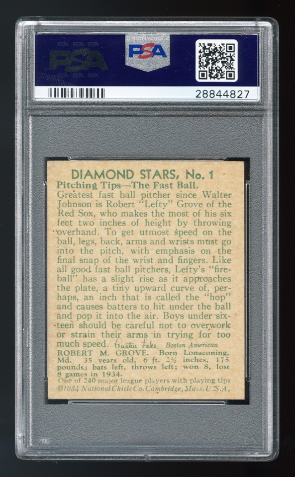 1934-36 Diamond Stars #1 Lefty Grove PSA 6+ | eBay