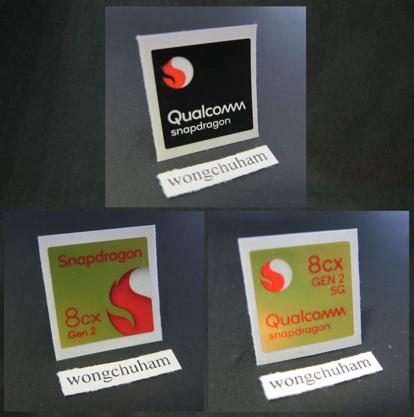 Qualcomm snapdragon 8CX GEN 2 5G Sticker 18mm x 18mm (type 1) (type 2 ...