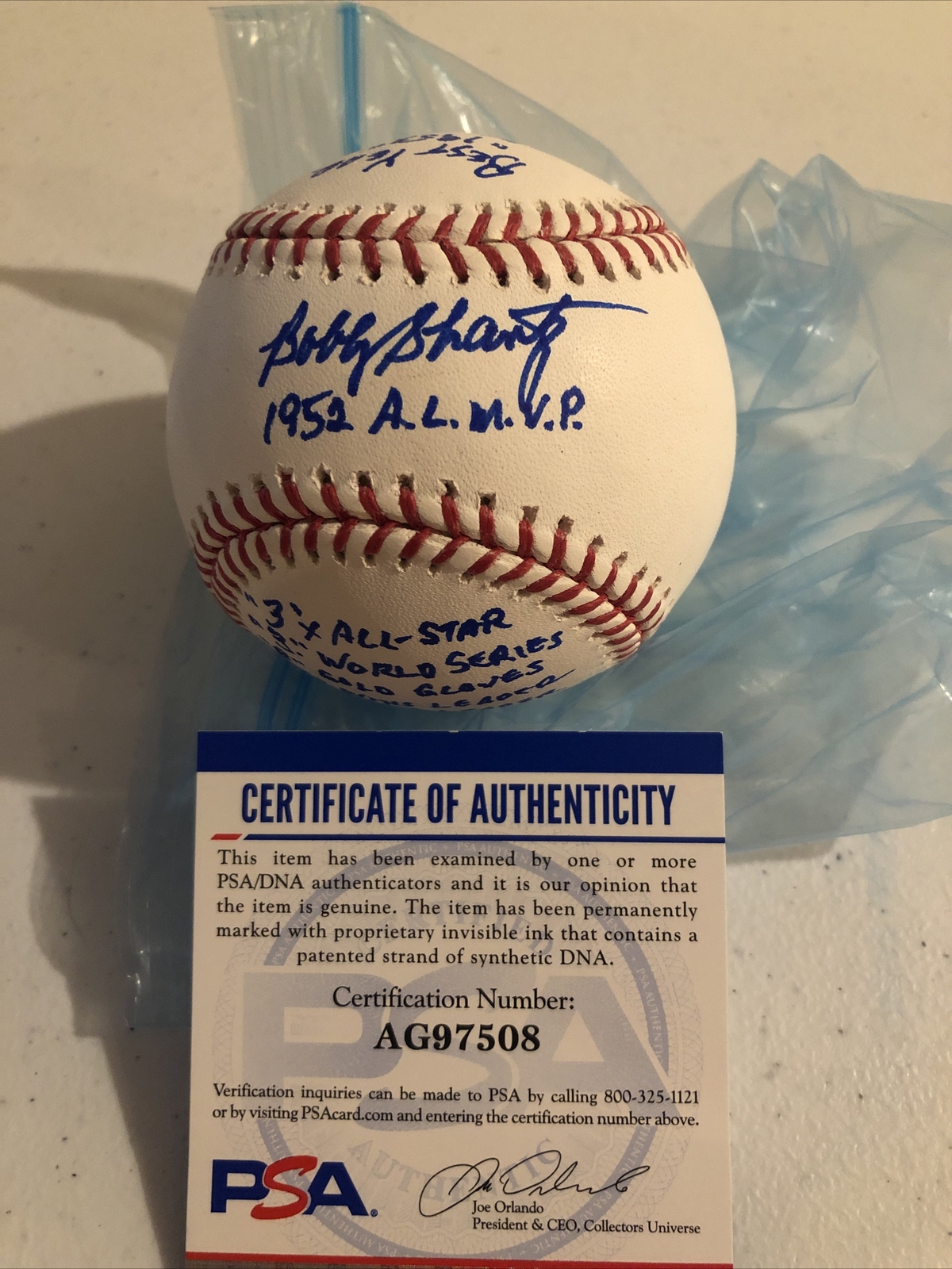 BOBBY SHANTZ SIGNED AUTOGRAPH STAT BASEBALL ROMLB YANKEES ATHLETICS ...
