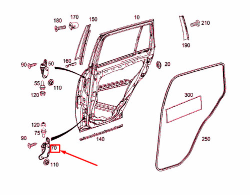 NEW MERCEDES-BENZ GLK-CLASS X204 REAR LEFT DOOR BOTTOM HINGE ...