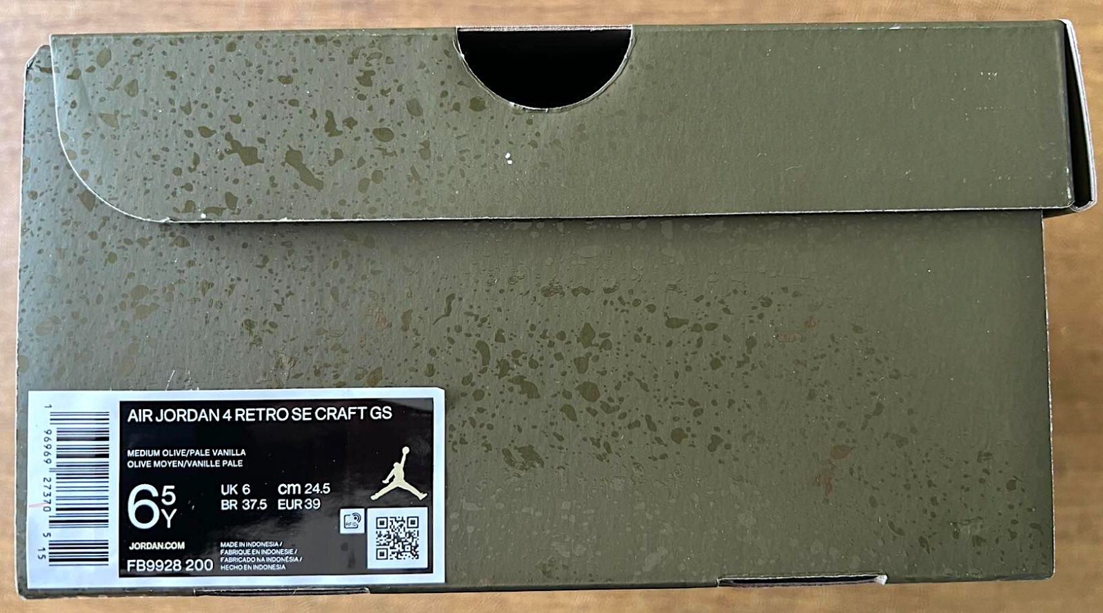 Nike Air Jordan 4 Retro SE Craft Medium Olive GS Sizes SHOE BOX ONLY ...