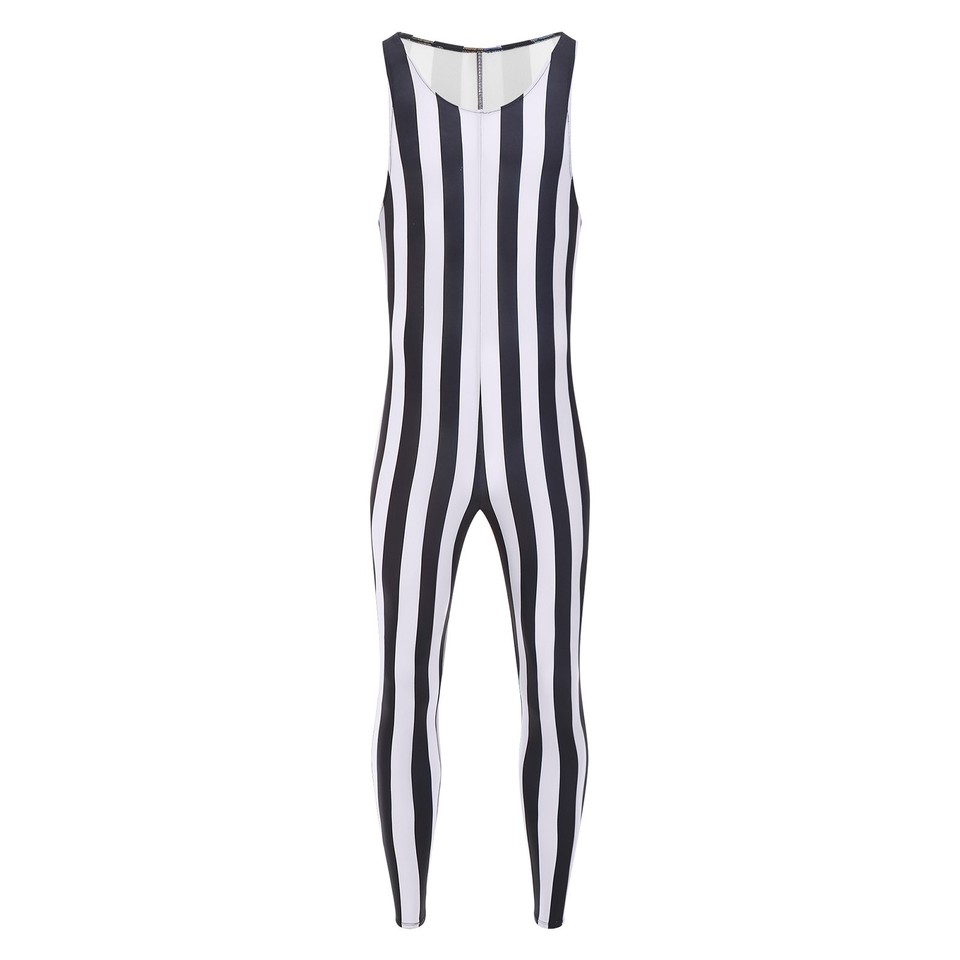 Mens Striped Jumpsuit Swimsuit Sleeveless Sport Singlets Bodysuit ...