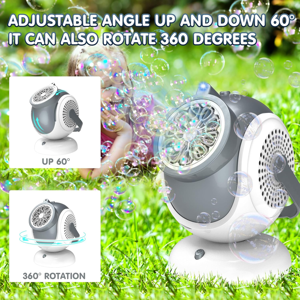 Big Bubble Machine - Automatic Bubbles Blower for Kids, Toddlers - 360° Oscillat 7445040033060| eBay