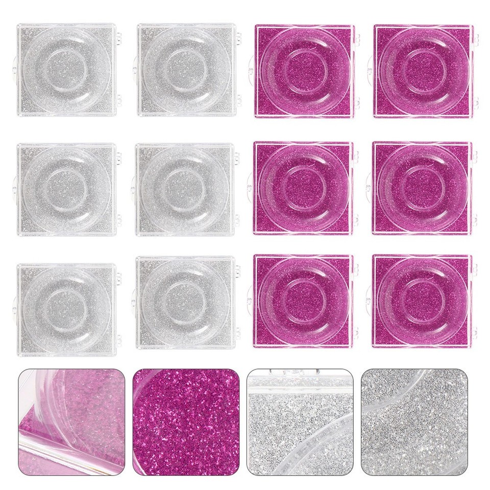 12 Pcs Lashes Container Empty Box Eyelash Organizer Plastic Case ...