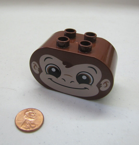 Lego Duplo Smiling Monkey Face Head Specialty Printed Replacement Block ...