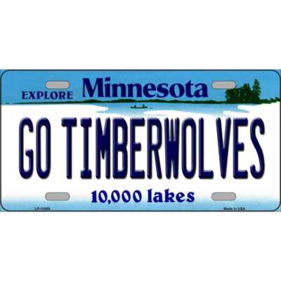 Go Timberwolves Minnesota Novelty Metal Vanity License Plate Tag LP ...