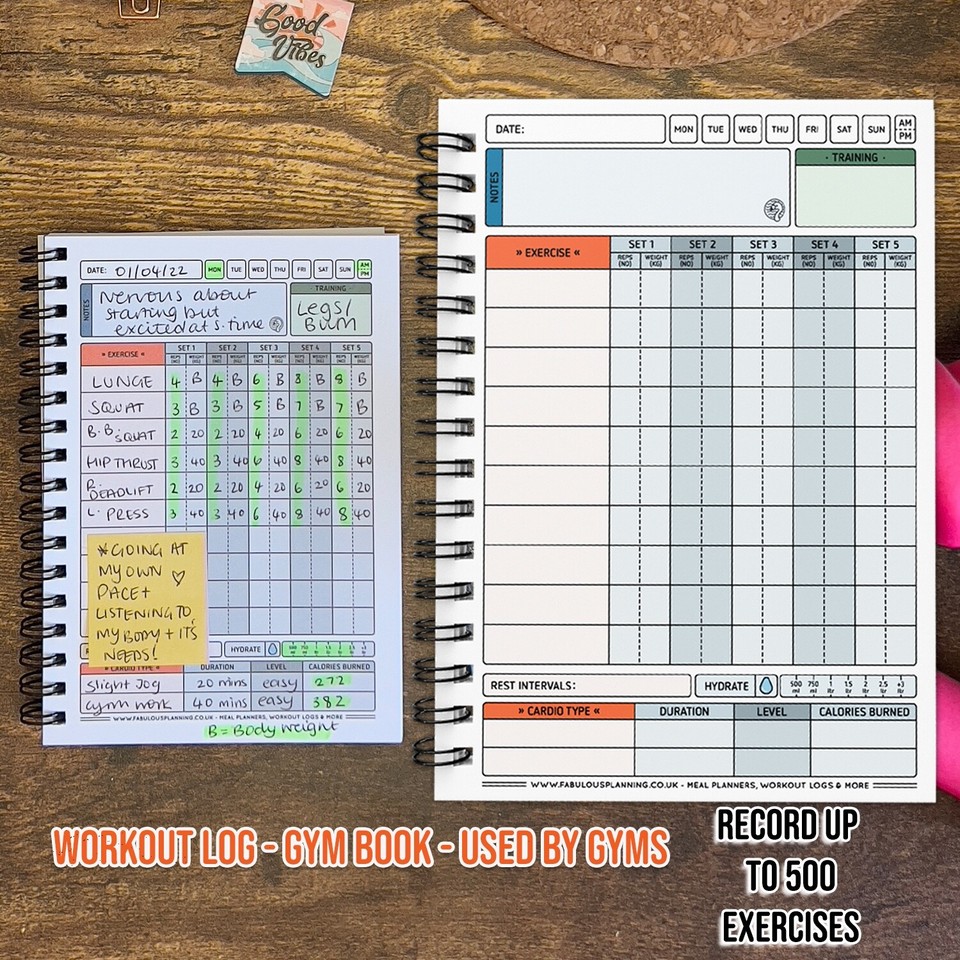 Personalise/Gym workout/Log Book/Diary/ Women/Men/ Fitness/Training ...