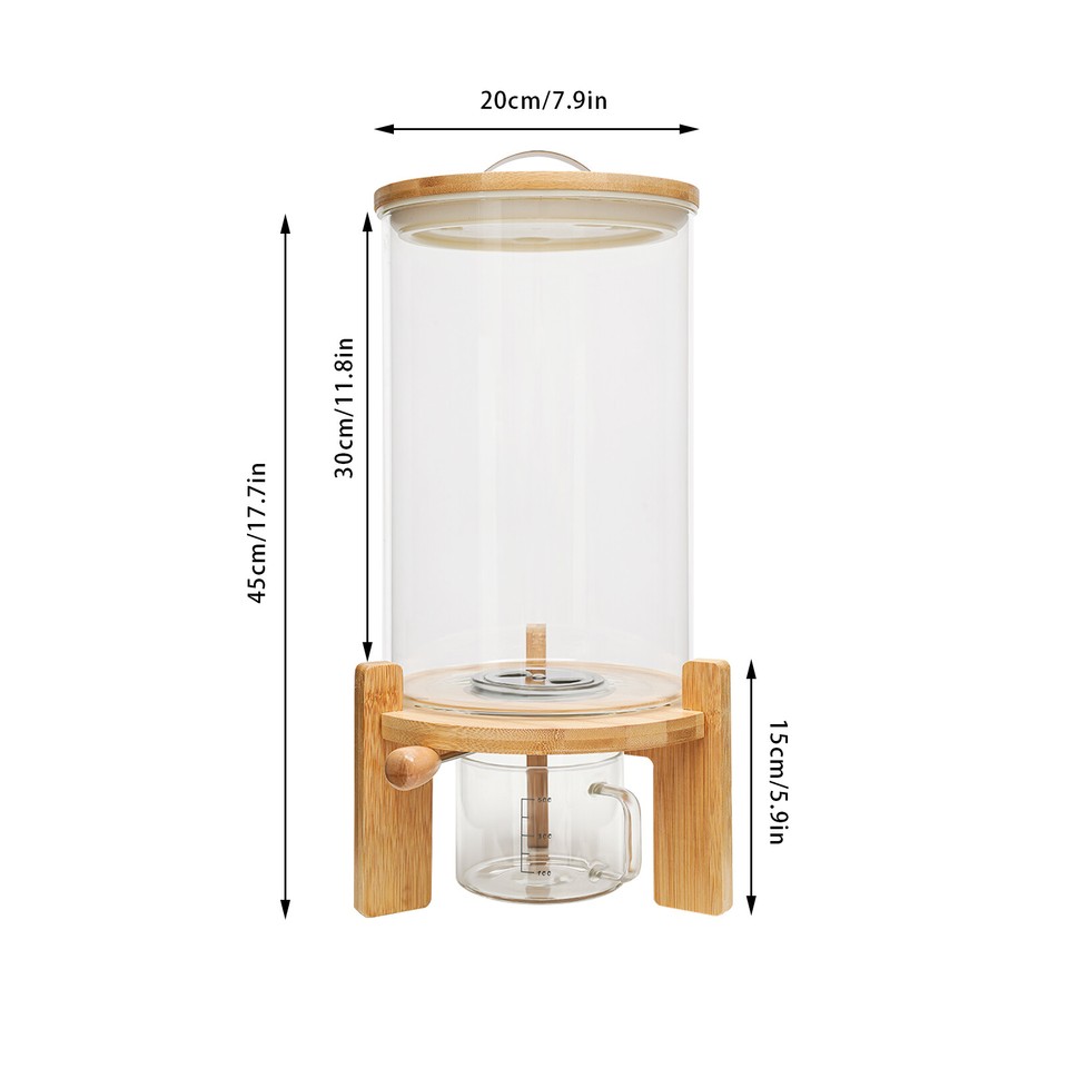 7.5L Rice Dispenser Airtight Storage Container Dry Food Storage W/ Cup ...
