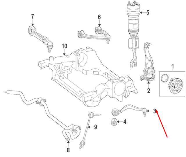Mercedes-Benz C W205 Front Right Lower Control Arm A2053301805 OEM for ...