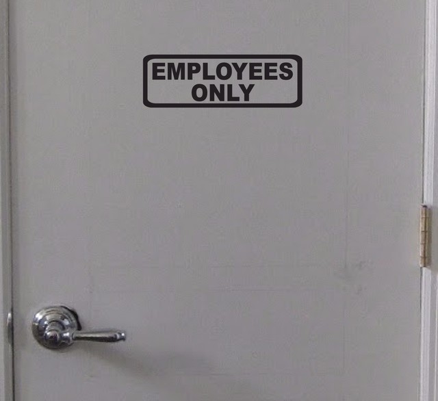 Employees Only Sign Vinyl Decal-Door Window Wall-Business, Office ...