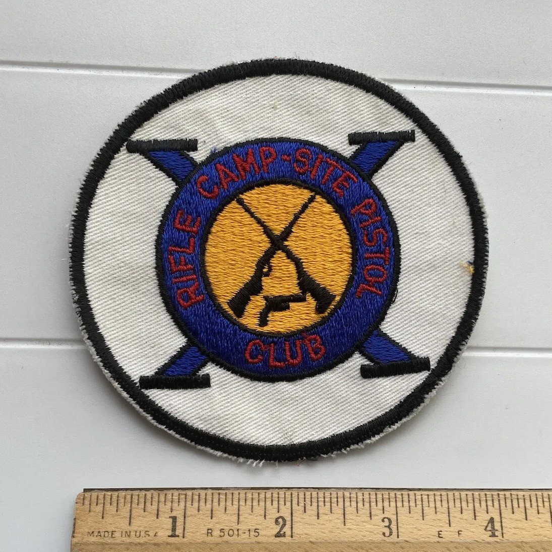 Rifle Pistol Camp-Site Club Shooting Gun Club Round Embroidered Patch ...