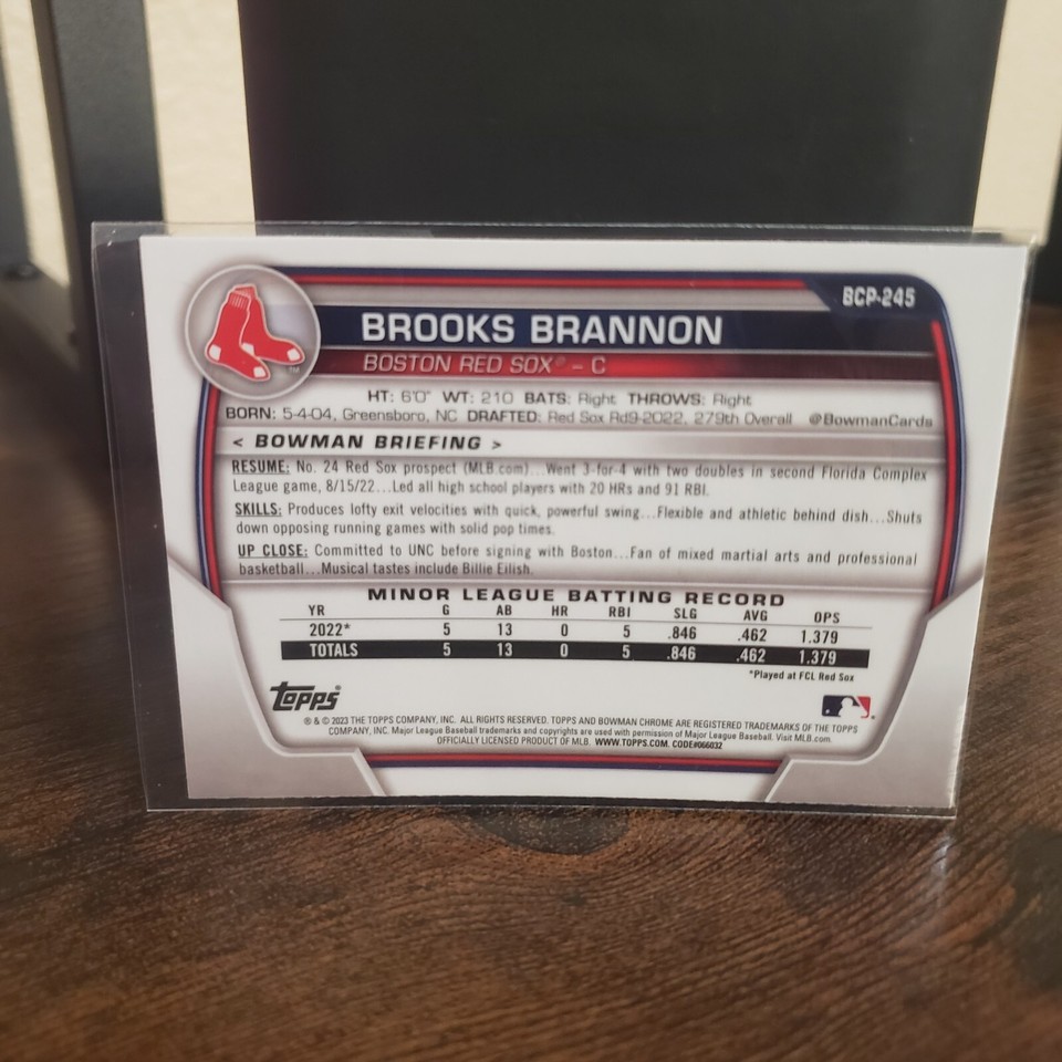 2023 Bowman Chrome 1st Mojo Brooks Brannon #BCP-245 Boston Red Sox | eBay