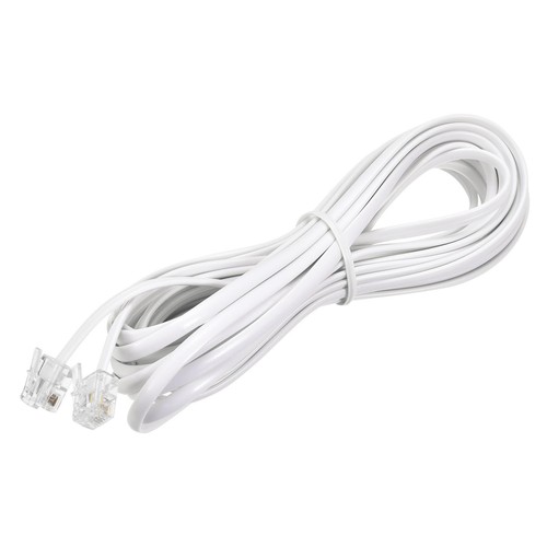 Phone Cord 15FT Telephone Cable Phone Line Cord RJ11 6P4C Plugs White ...