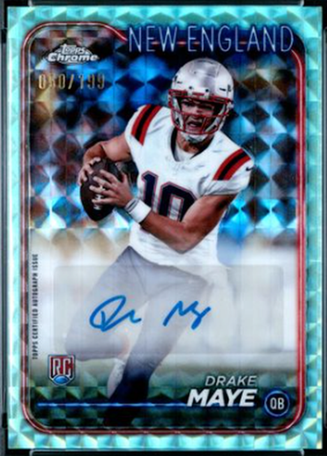 2024 TOPPS CHROME AUTO VARIATIONS DRAKE MAYE #RADMA AQUA GEOMETRIC /199 ...