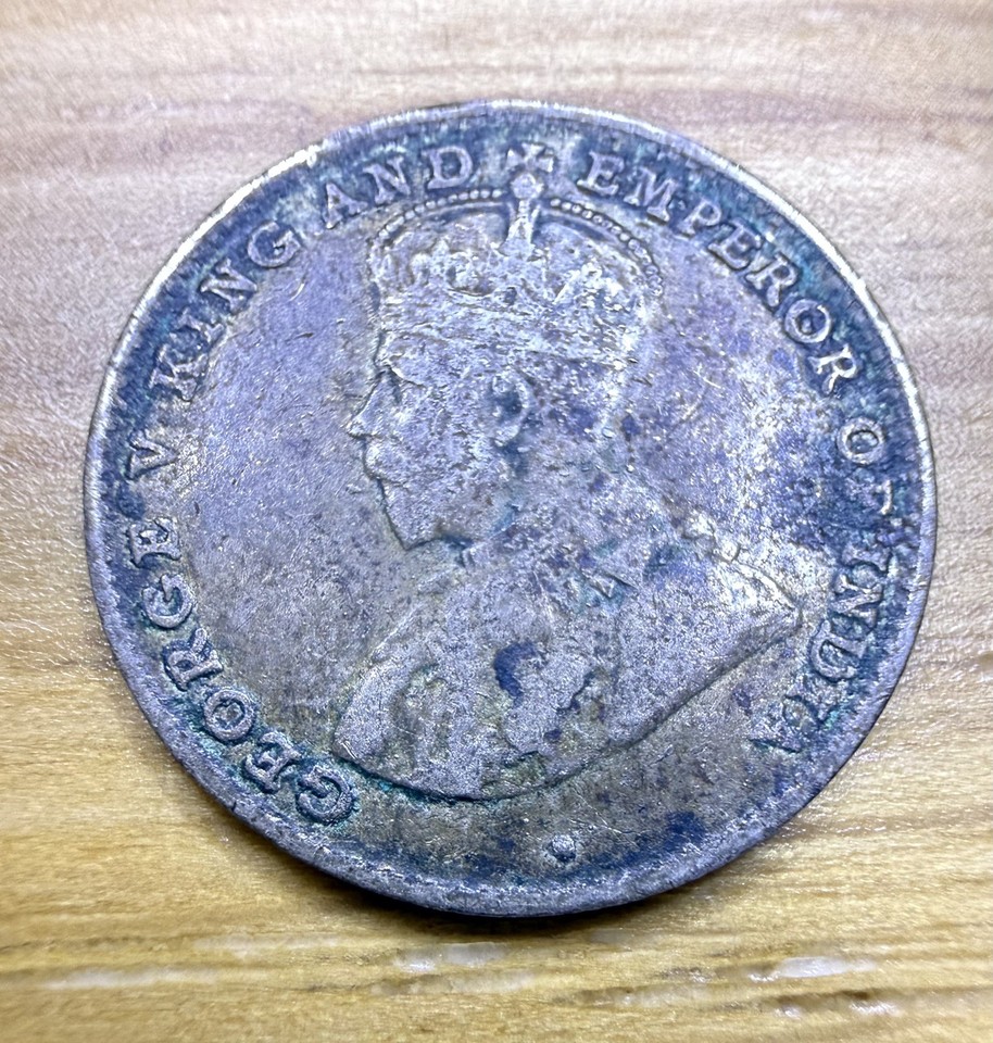 1920 Ceylon George V .550 Silver 10 Ten Cent Coin In Circulated ...