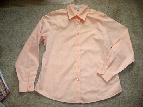 Womens Peach FOXCROFT Shaped Fit Wrinkle Free Blouse Shirt Top 8 | eBay