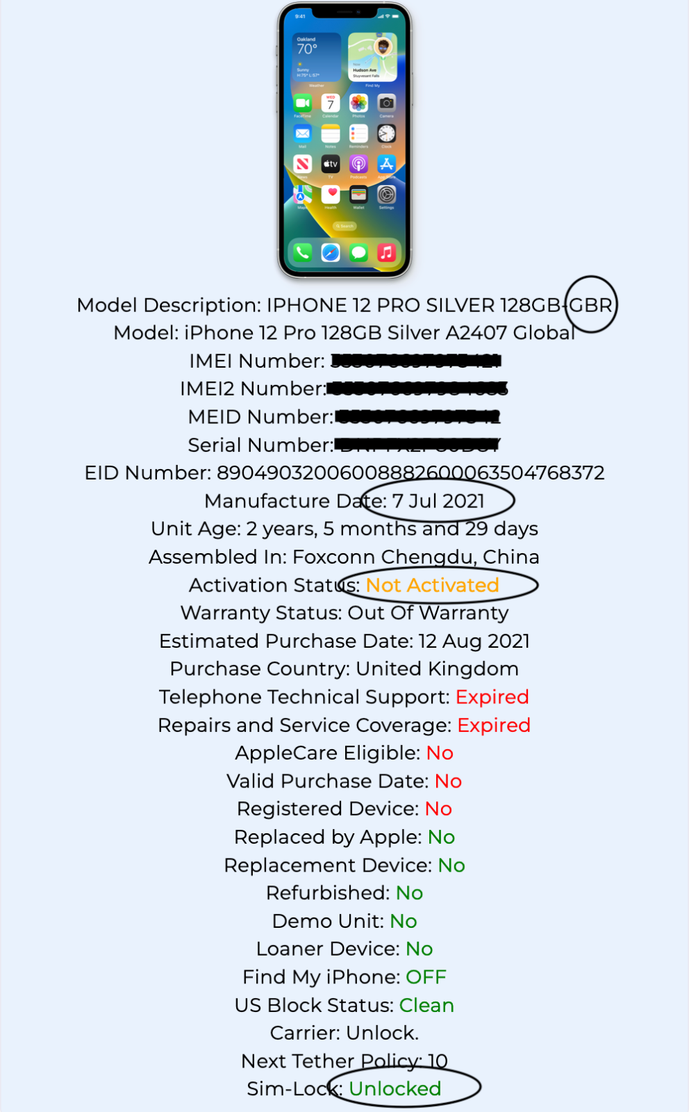 Apple iPhone 12 Pro - 128GB - Silver (Unlocked) for sale online | eBay