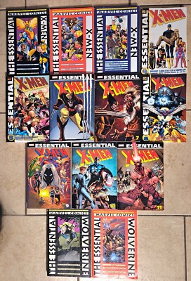 Marvel Essential X-Men #1-11 and Essential Wolverine #1-2 (13 Book Lot ...