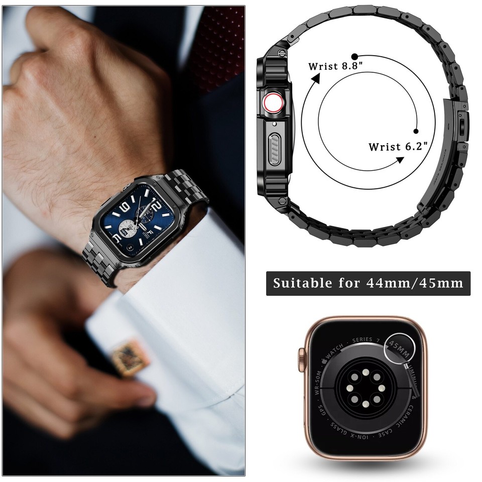 Stainless Steel Strap+Case For Apple Watch Band 49 44 41 mm iwatch ...