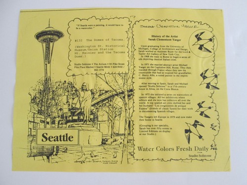 SARAH CLEMENTSON YAEGER Matted LIMITED Print DOMES OF TACOMA Watercolor ...