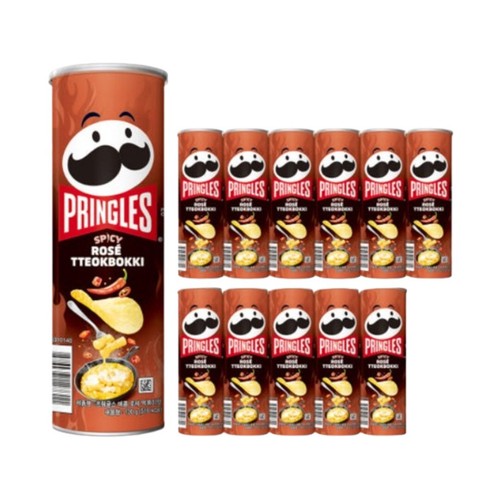 12 Packs New Korean Pringles Spicy Rose Tteokbokki Flavor Potato Chips ...