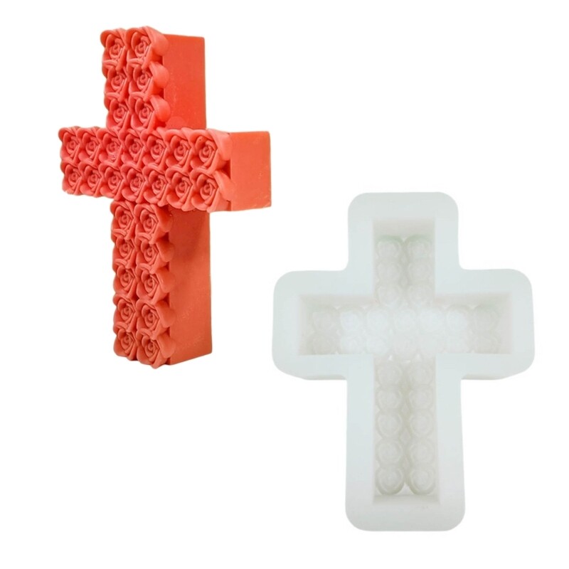 Silicone Resins Molds Rose Cross Mold Pasters Fondant Mold Home Decors ...