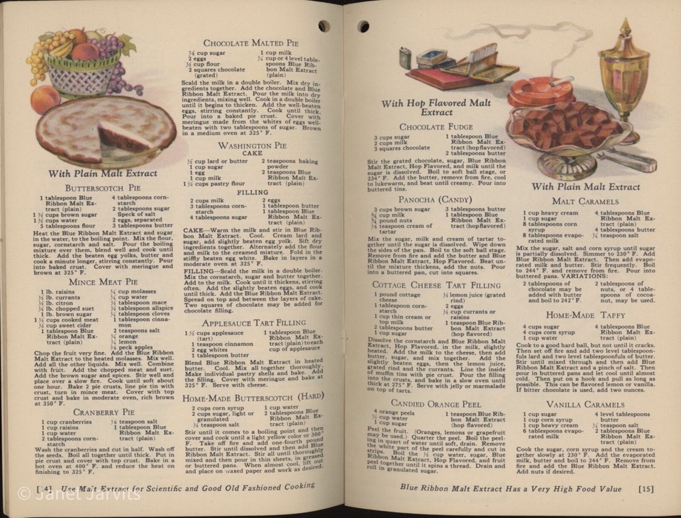 Vintage Malt Recipe Book Blue Ribbon TESTED RECIPES Cookbook | eBay