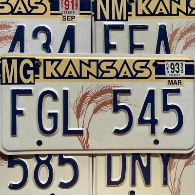 1990s KANSAS LICENSE PLATES - WHEAT Vintage Graphic License Plate Tags ...