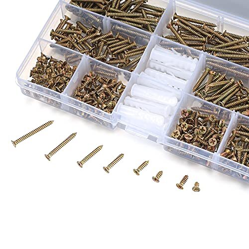420 Pcs M3 Flat Head Wood Screws Assortment Kit Phillips Drive ...