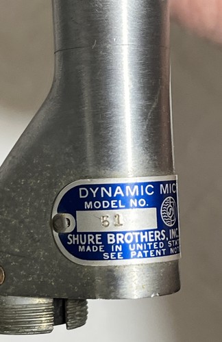 Vintage Shure Brothers Model 51 Dynamic Microphone 1950s | eBay