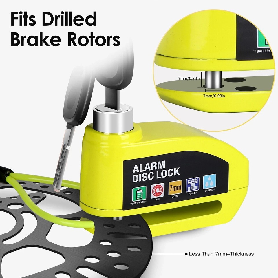 Disc Brake Lock Motorcycle Alarm Sound Anti-Theft Bike Motorcycle Wheel ...