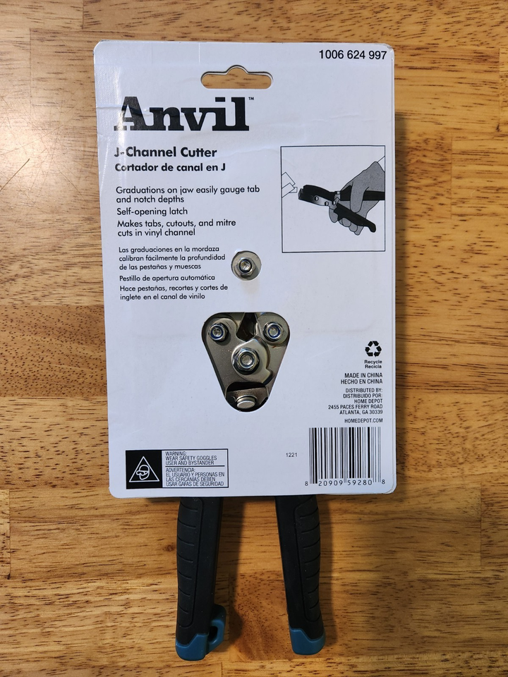 Anvil J-Channel Cutter 5/8” 1006 624 997 | eBay