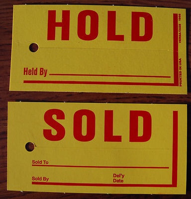 Sold Hold Tags, Jumbo sold hold tags, vehicle sold hold tags, dealer ...