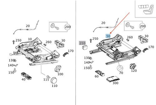 MB C W204 Front Right Seat Heigh Adjustment LHD/RHD A2079102236 NEW ...