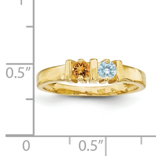 Mothers Ring 14K Solid Gold 1 to 6 Round Birthstones, Mother Day Rings ...