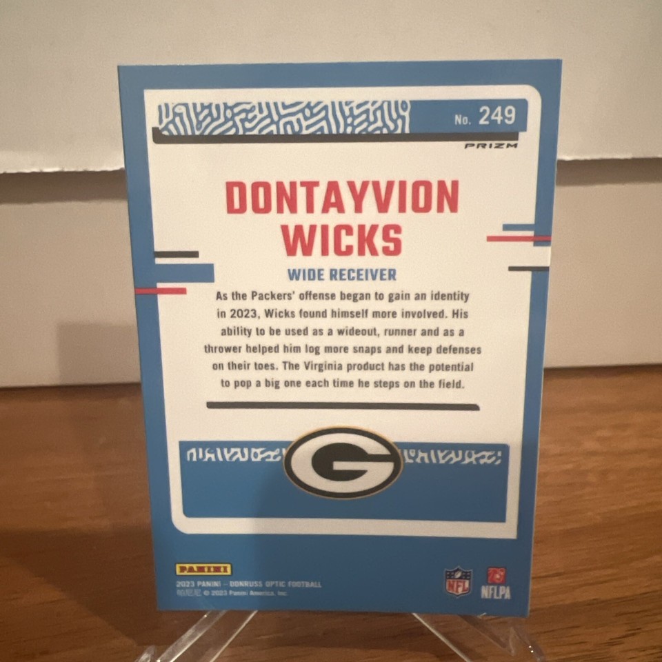 2023 Optic - Dontayvion Wicks RED HYPER Rated Rookie RC #249 SP HOBBY ...