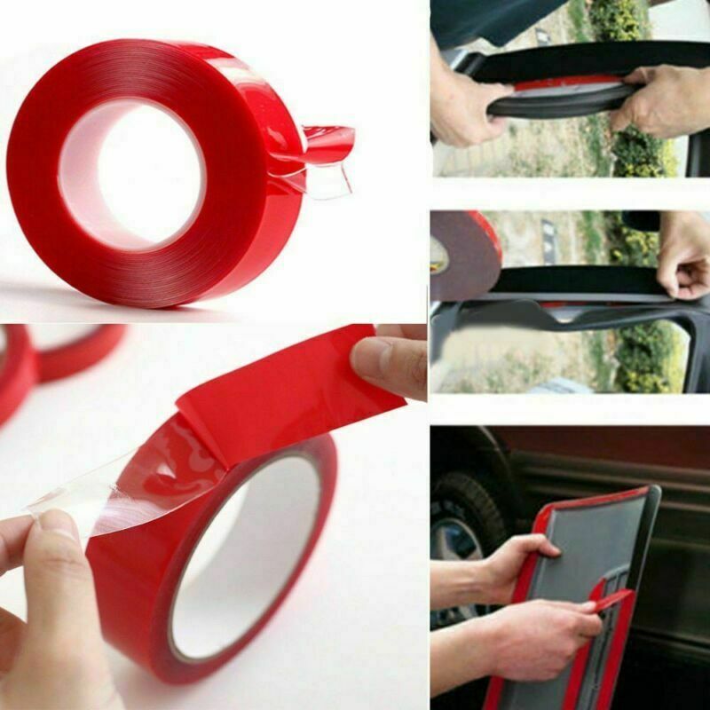 Double Sided Super Sticky Clear Tape Red Strong 3M Craft DIY Roll 15/20 ...