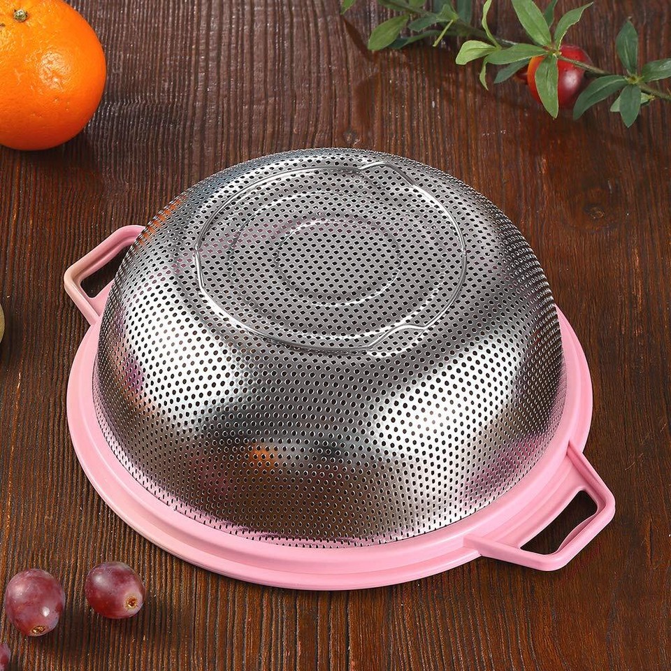 Stainless Steel Colander With Handle and Legs Large Metal Strainer 5 ...