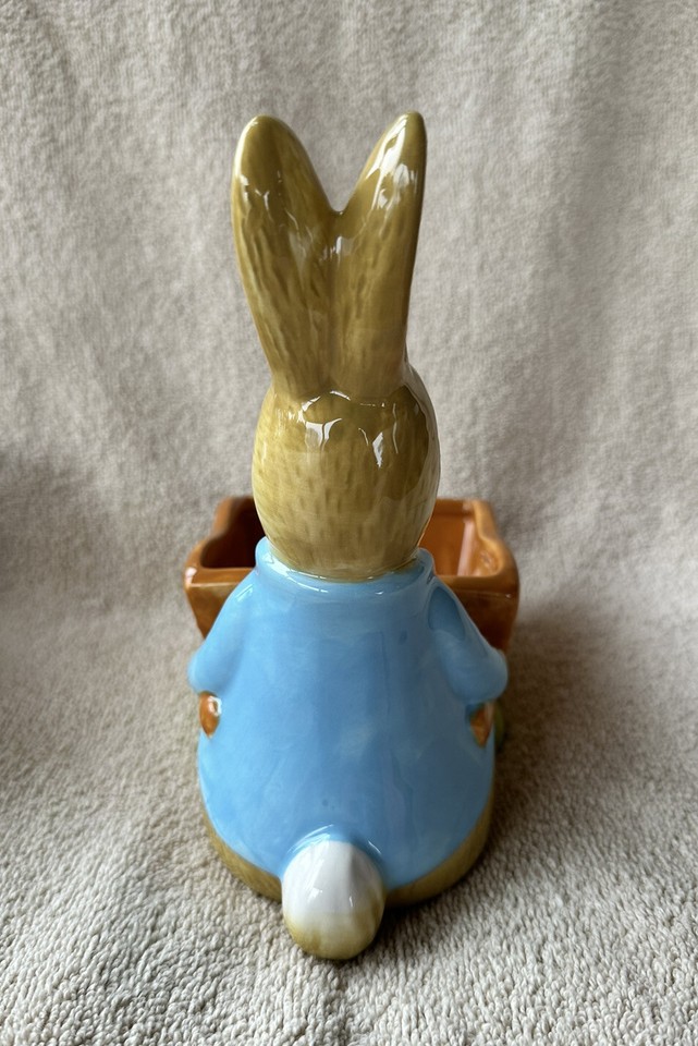 Beatrix Potter Ceramic Peter Rabbit Wheelbarrow Candy Dish Table Decor ...
