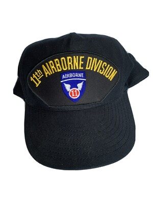 11th Airborne Division Patch Snapback Hat Cap Made In USA EUC Black ...