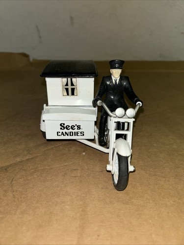 Vintage See's Candy Candies HARLEY MOTORCYCLE w/ Delivery Side Car ...