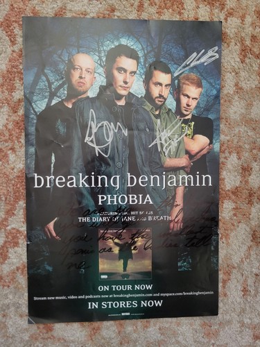 Signed BREAKING BENJAMIN 11x17 Phobia Tour Poster | eBay