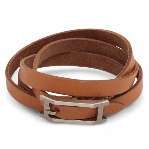 Hermès Api 3 The engraving is not clear Bracelet Leather x metal Brown ...