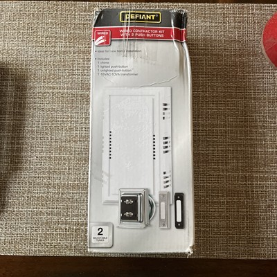 DEFIANT Wired Contractor Doorbell Kit with 2 Wired Push Buttons White ...