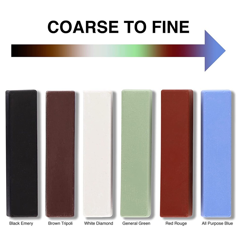 Metal Polishing Compound kit 24Oz - 6Pc Buffing Compound Bars - 4Oz ...