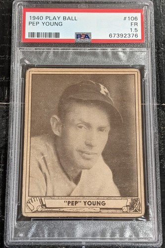 1940 Play Ball Pep Young PSA 1.5 FR #106 Vintage Pittsburgh Pirates | eBay
