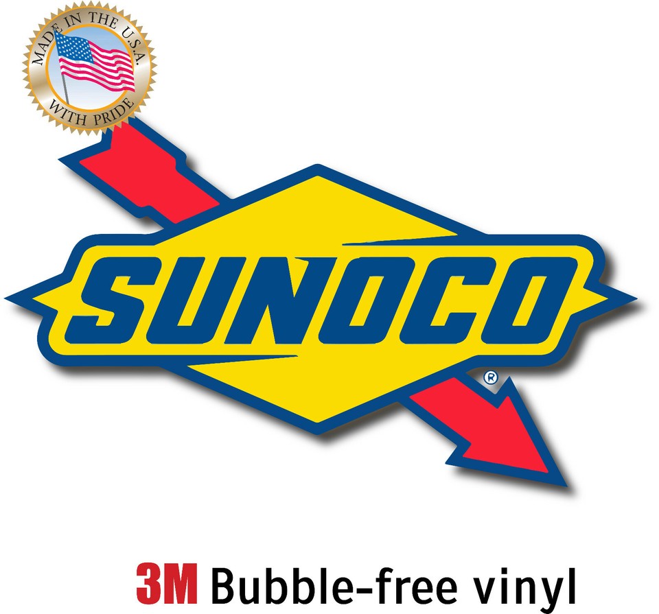 SUNOCO GASOLINE LOGO DECAL 3M STICKER MADE IN USA WINDOW CAR LAPTOP ...