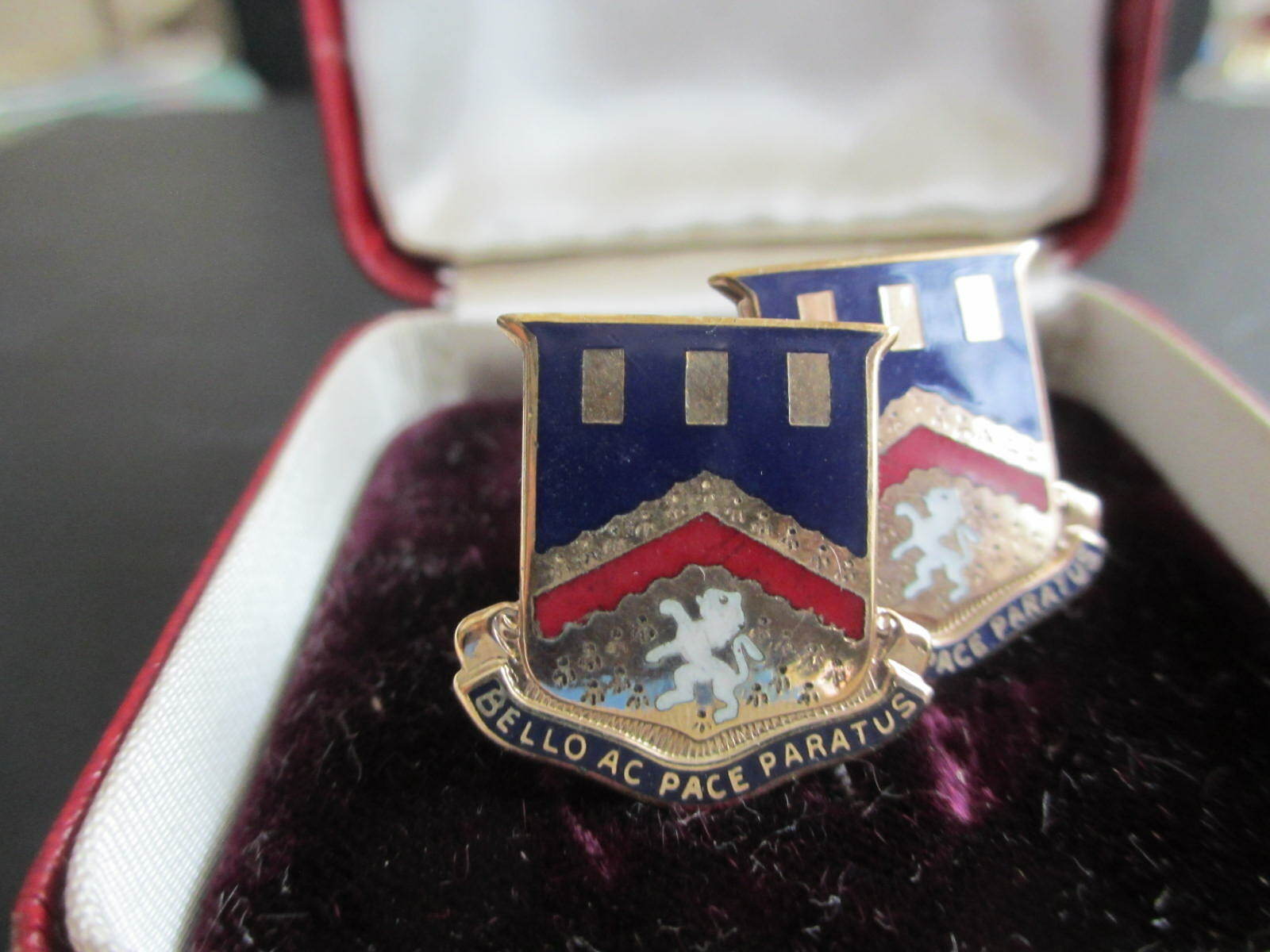 WWII 112th Engineer BN Bello AC Pace Paratus DI Unit Cufflinks Set * | eBay