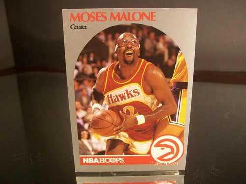 Rare Moses Malone NBA Hoops 1990 Card #31 Atlanta Hawks Basketball | eBay